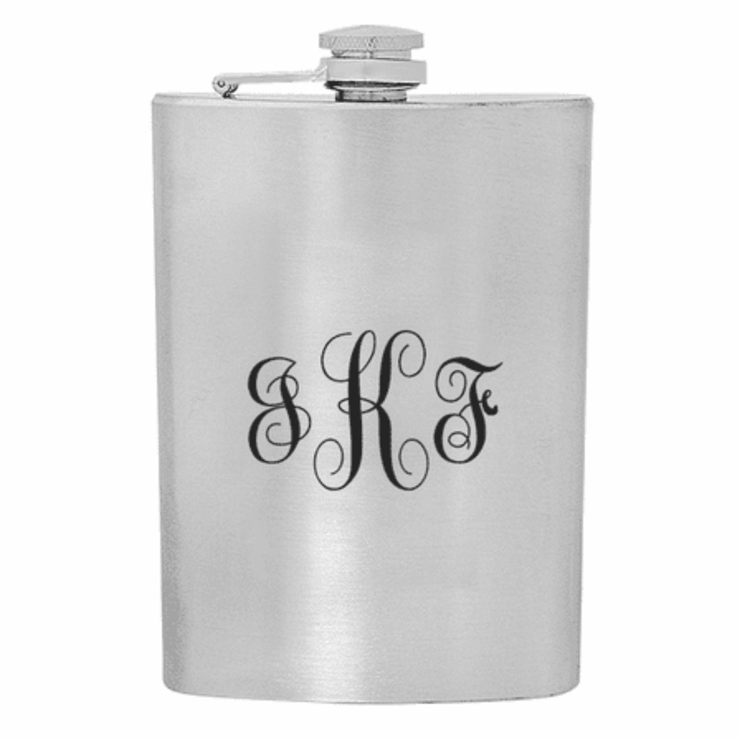 Script Monogram Stainless Steel Flask - Free Personalization - Etsy