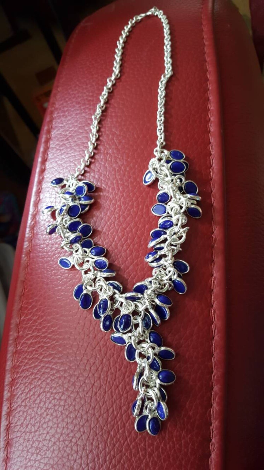 Blue Onyx Necklace 16 Inches - Etsy