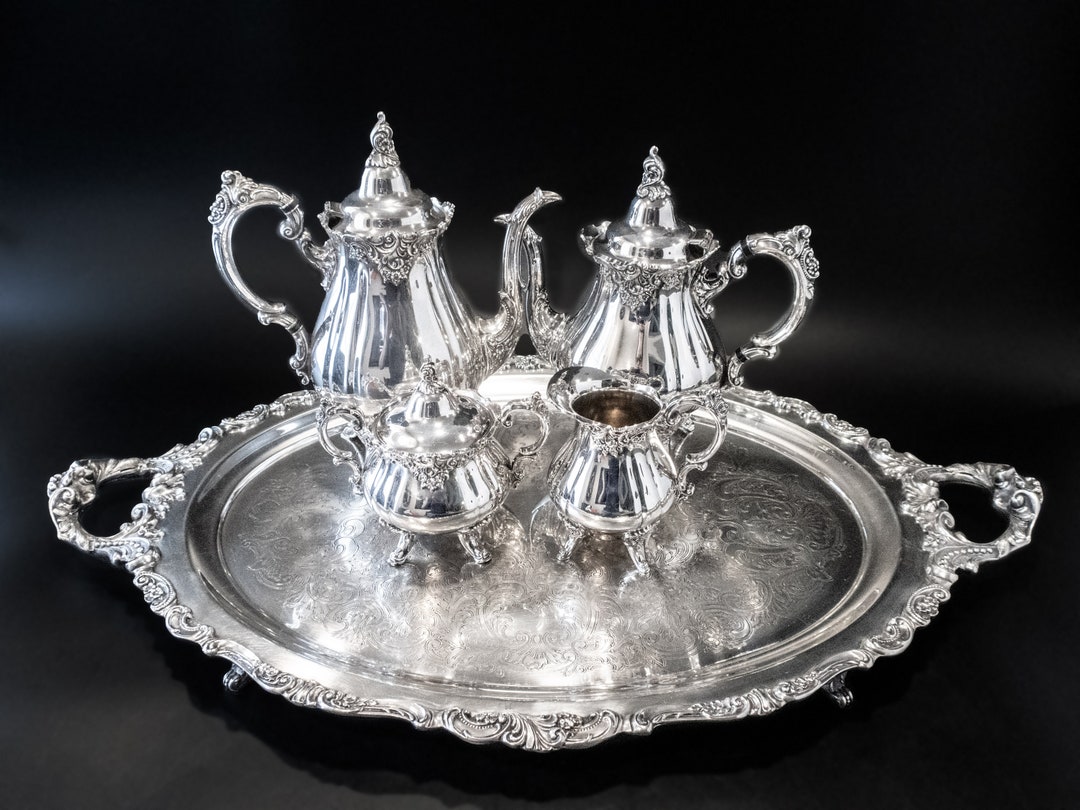 Vintage Silver Plate Coffee Tea Service Set With Tray Baroque by ...