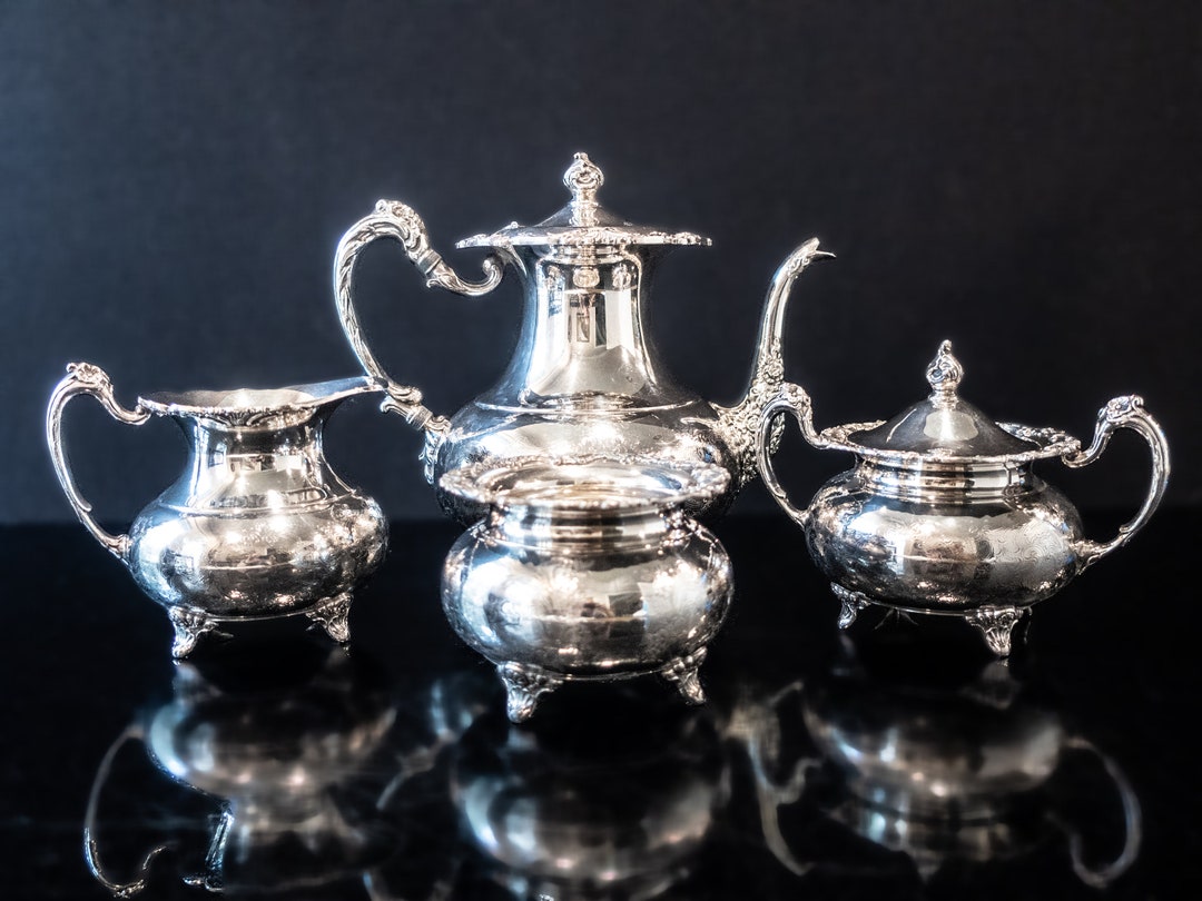 Vintage Silver Plate Tea Set Community Ascot Sheffield Reproduction - Etsy