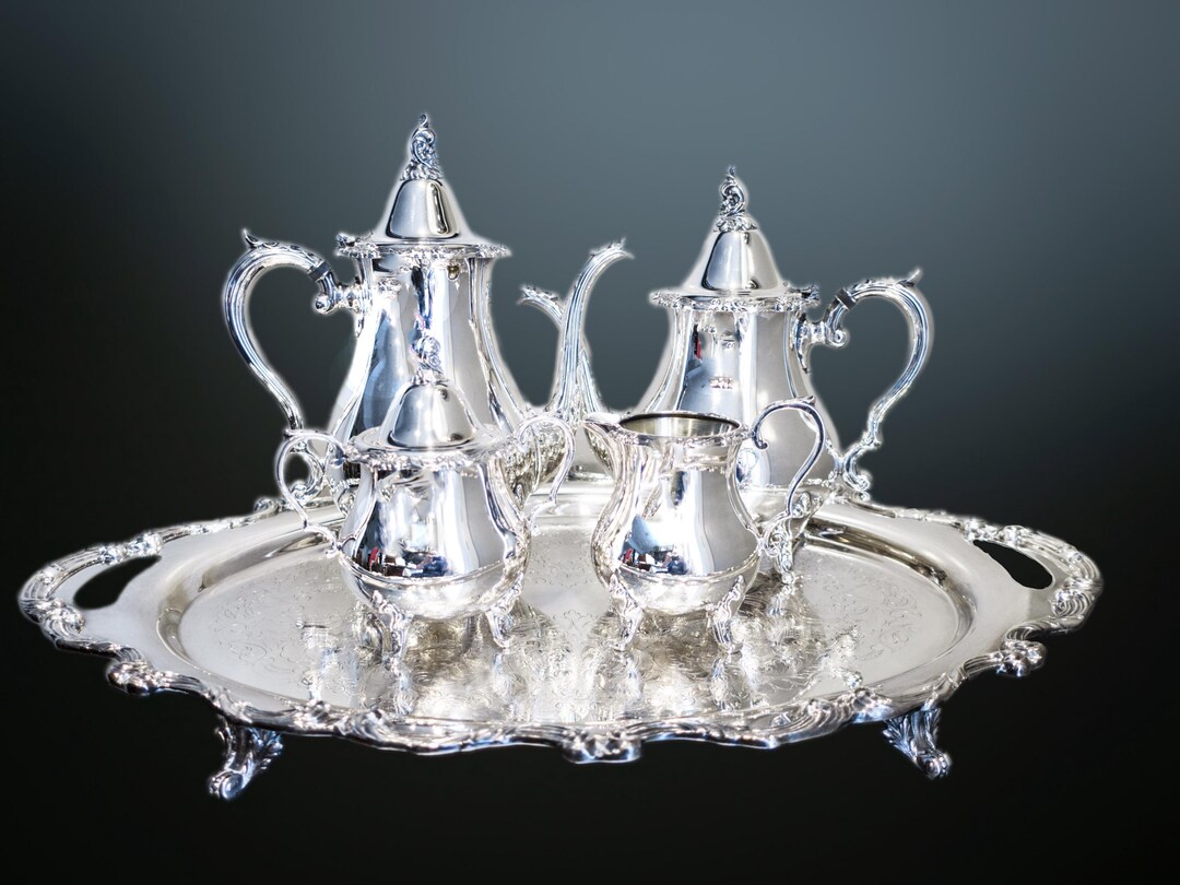 Vintage Silver Plate Coffee Tea Service Set La Reine by Wallace - Etsy