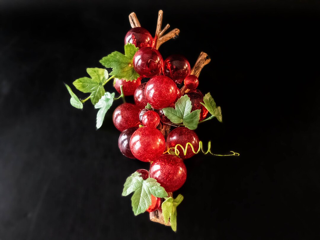 Vintage Lucite Resin Grapes Cluster on Driftwood - Etsy