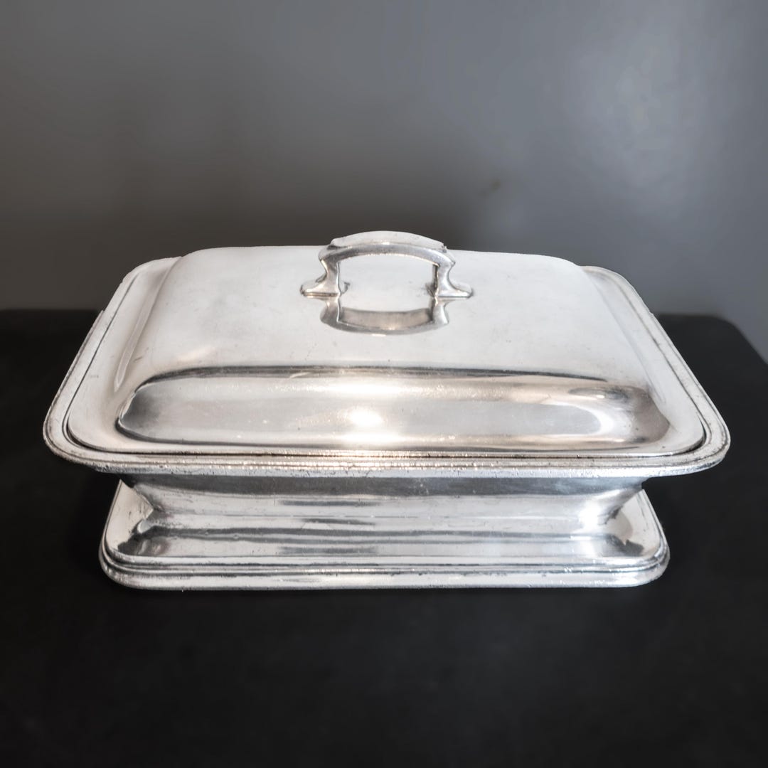 Antique Hotel Silver Soldered Covered Serving Dish Gorham IS DW Haber ...