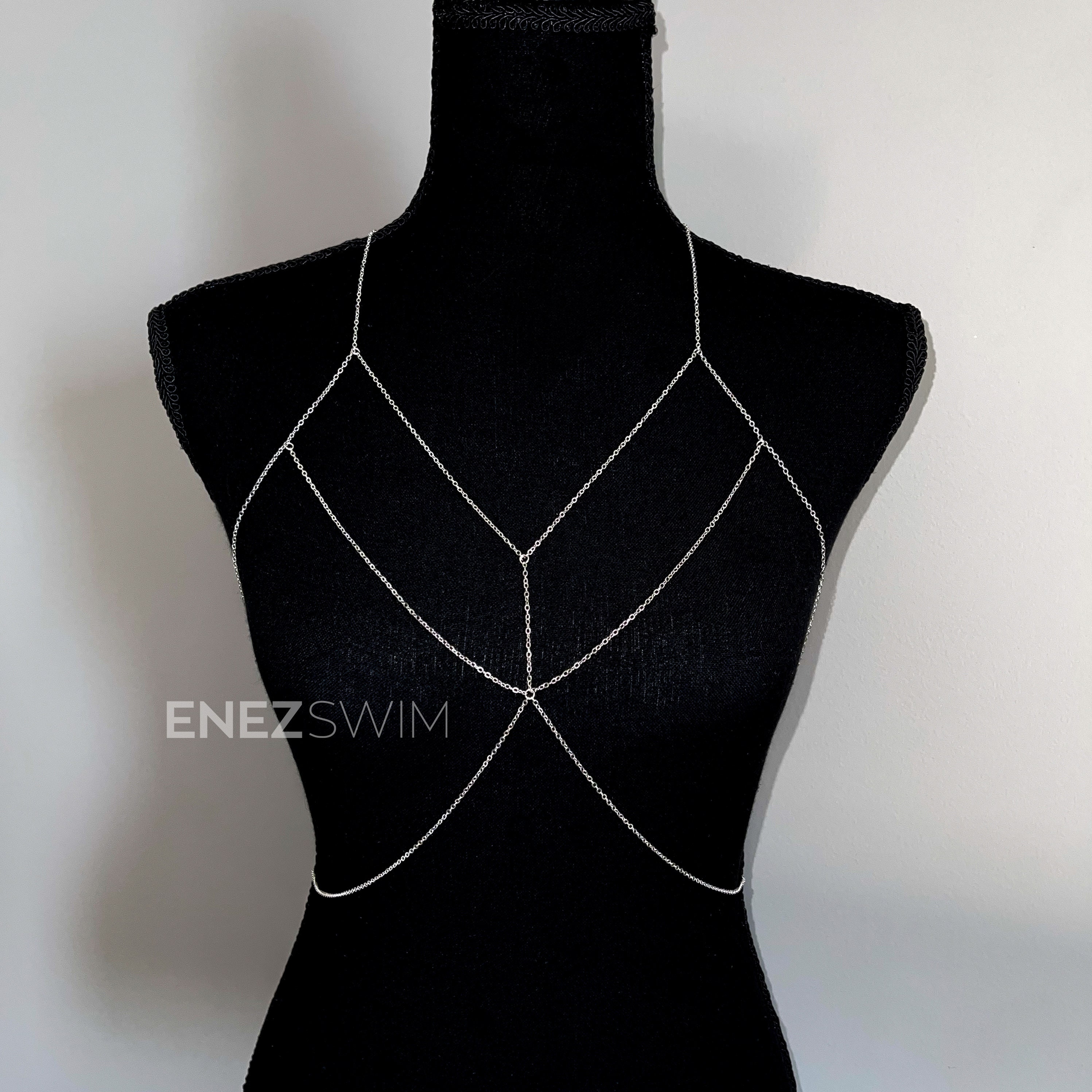 Layered Body Chain Bralette in Gold or Silver - Etsy Australia