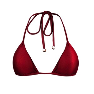 Dark Red Triangle Bikini Top - Etsy