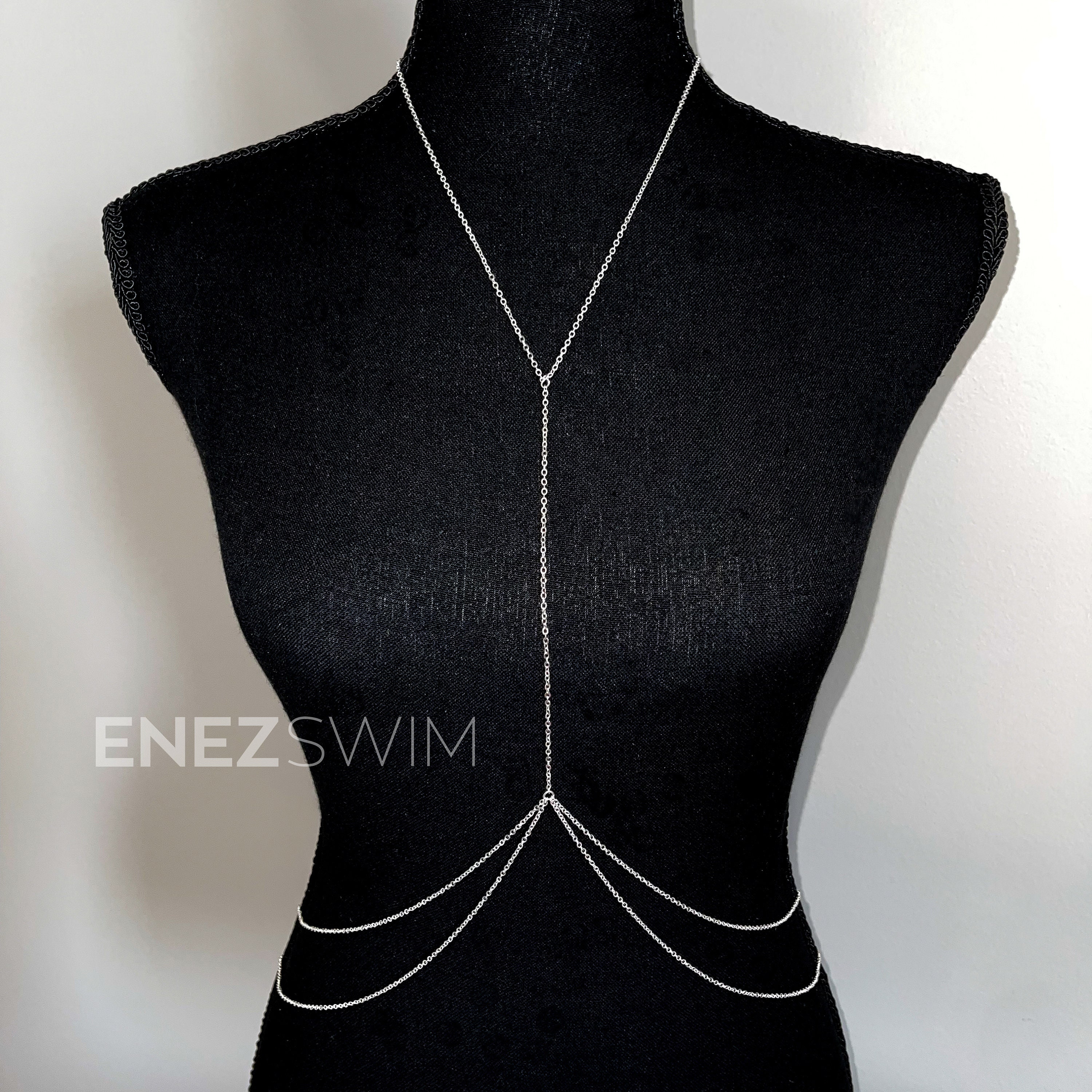 Gold or Silver Layered Body Chain - Etsy