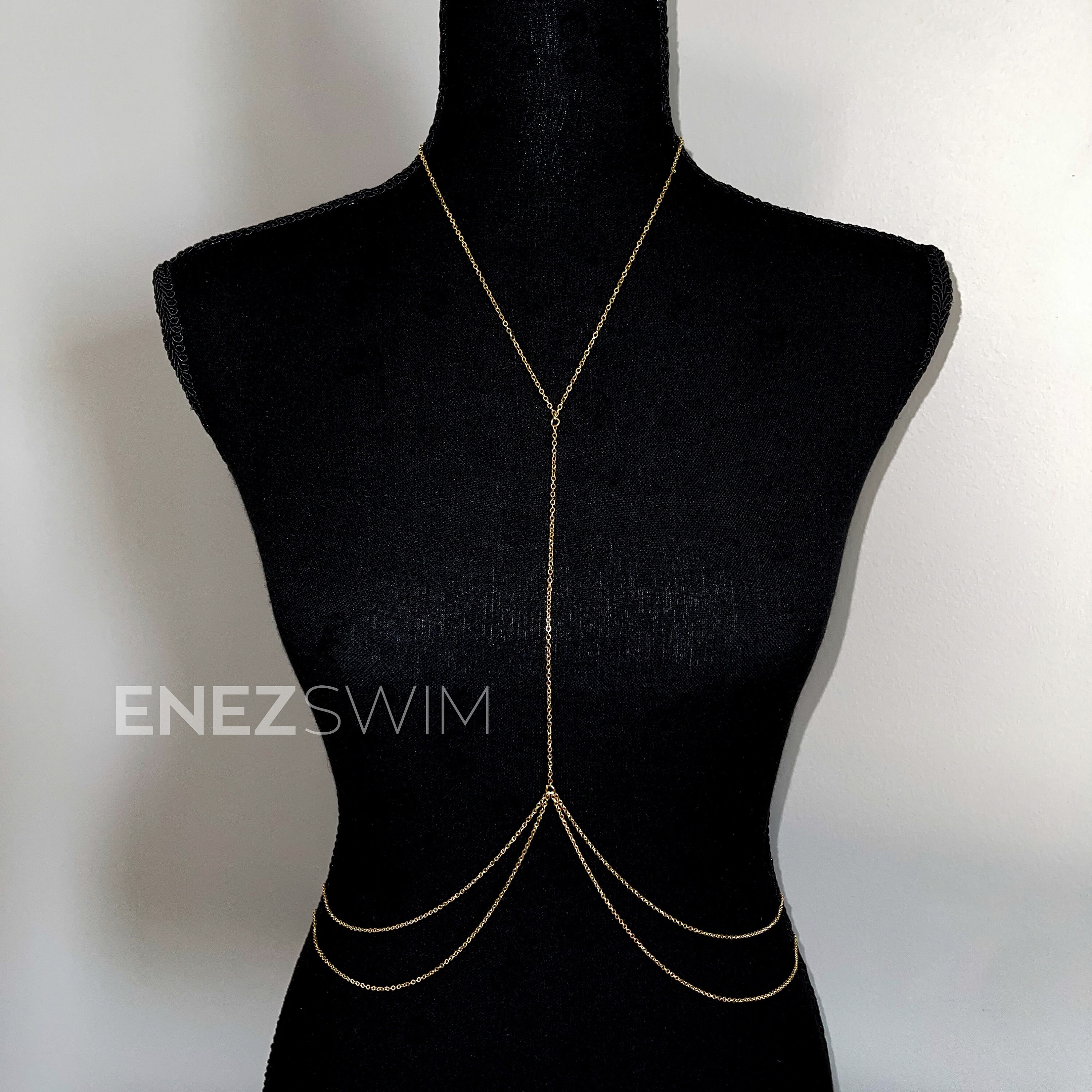 Gold or Silver Layered Body Chain - Etsy