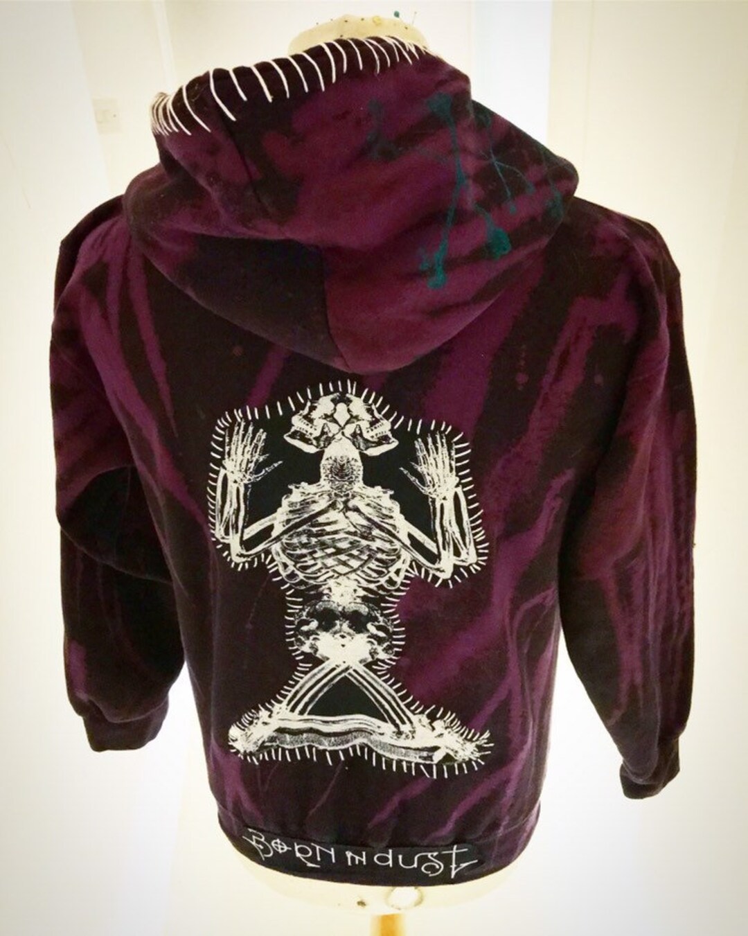 Bruised Screen Printed Acid-washed Occult Zombie Hoodie DEADSTOCK - Etsy