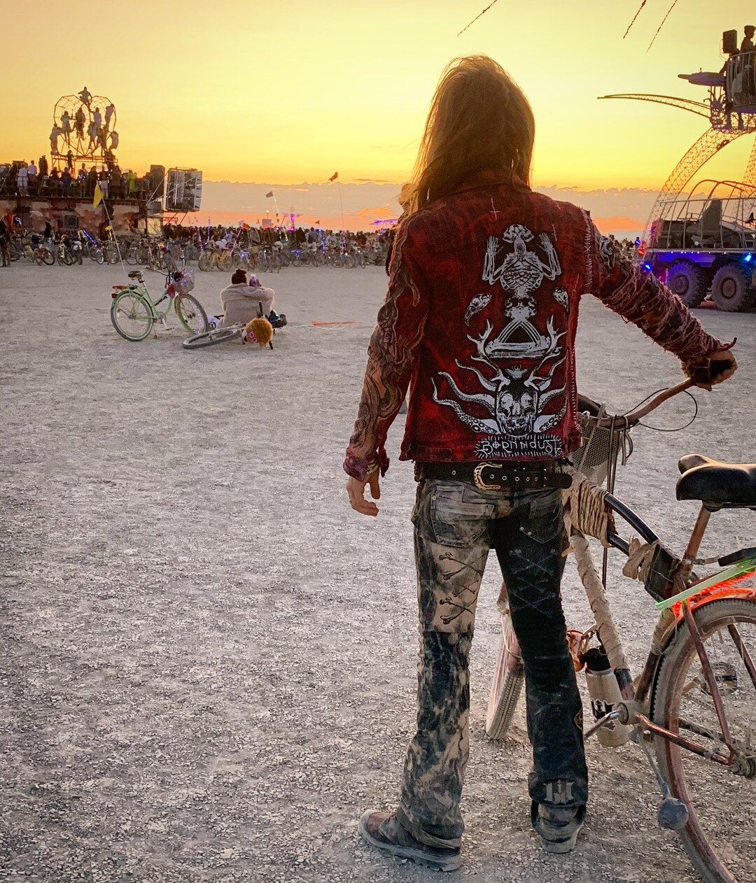 Cthulhu Skeletons Bleached Distressed Acid Washed Jacket Made-to-order ...