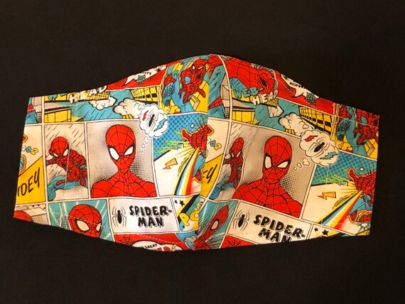 Spiderman Máscara de cara reutilizable con alambre de nariz | Etsy