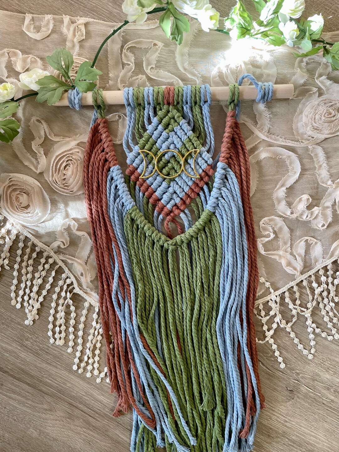 Triple Moon Wall Hanging, Macrame Wall Hanging, Boho Decor, Small ...