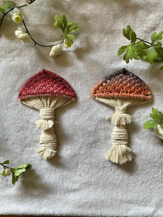 Macrame Mushroom Mushroom Wall Art Nature Inspired Mushroom - Etsy