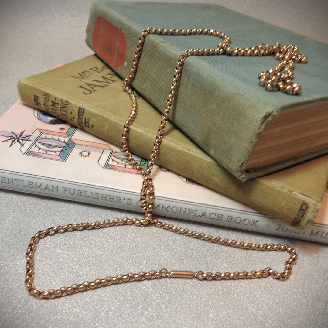 Antique Victorian Rose Gold 43" Belcher / Rolo Long Guard Chain - Etsy