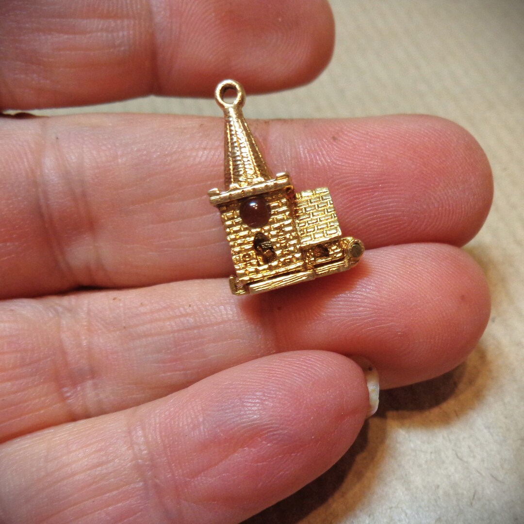 Vintage 9ct Gold Wedding Church Opening Charm With Stanhope Viewer - Etsy