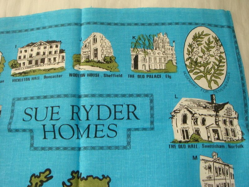 Vintage Linen Cotton Tea Towel Sue Ryder Foundation Homes - Etsy