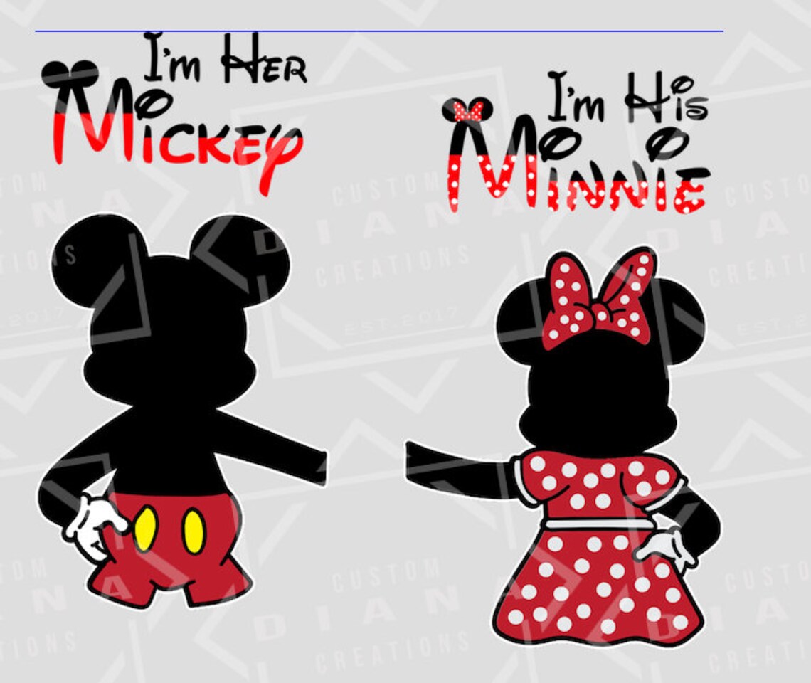 Mickey and Minnie Back Mickey Back Minnie Back Couples - Etsy