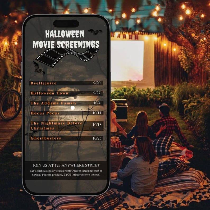 Halloween Movie Night Screening Template (digital Download) - Etsy