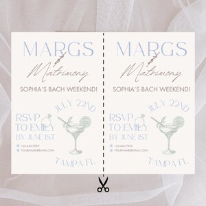 Bachelorette Invitation Margs and Matrimony - Editable Template - Bach ...