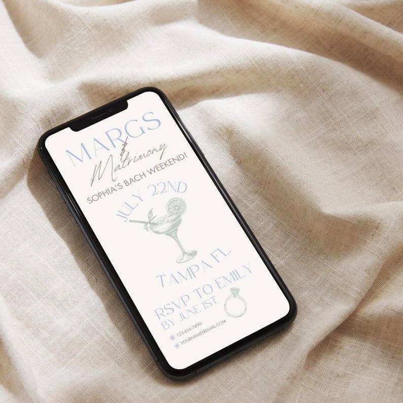 Bachelorette Invitation Margs and Matrimony - Editable Template - Bach ...