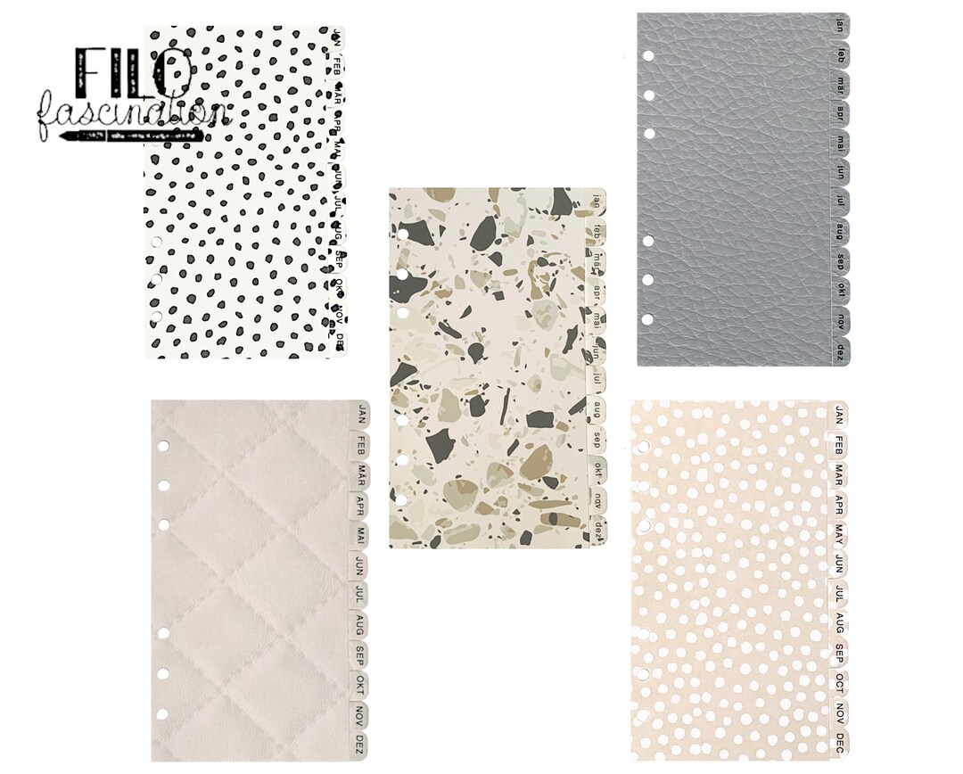 12 Tabs Divider Register Personal Various Patterns Cardboard - Etsy
