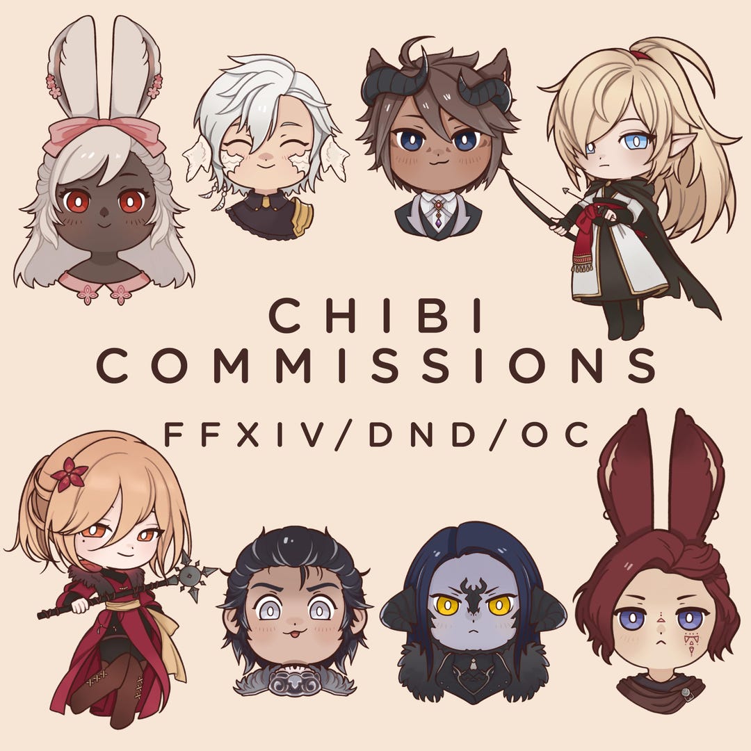 FFXIV/DND/OC Custom Chibi Commission - Etsy