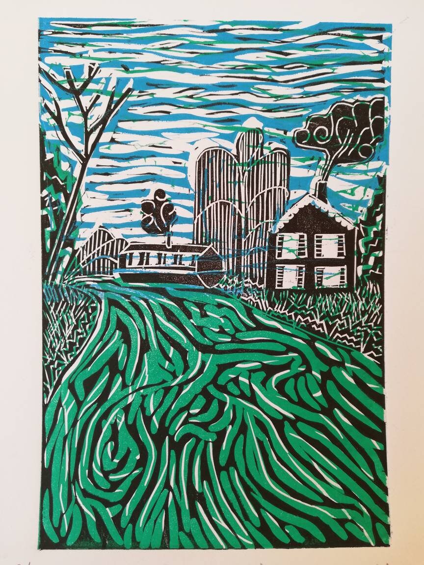 River Ouse 3 Block Linocut Print. - Etsy UK