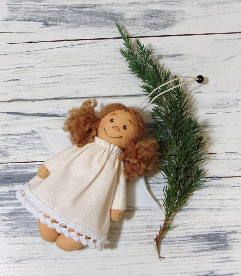 Christmas Angel Doll Little Handmade Cloth Doll Home | Etsy