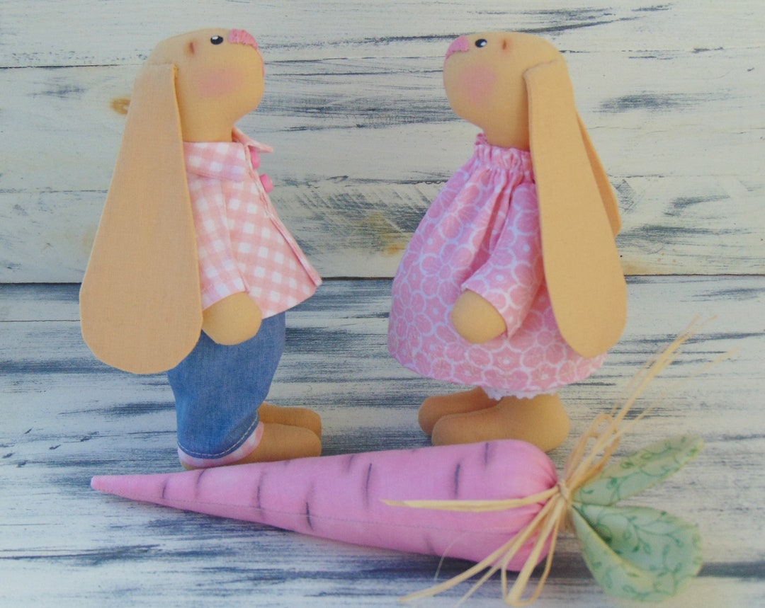 Pink Easter Bunny Dolls, Rabbit Doll, Easter Pastel Color Decoration ...