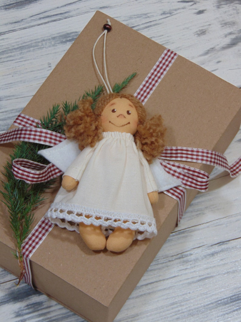 Christmas Angel Doll Little Handmade Cloth Doll Home | Etsy