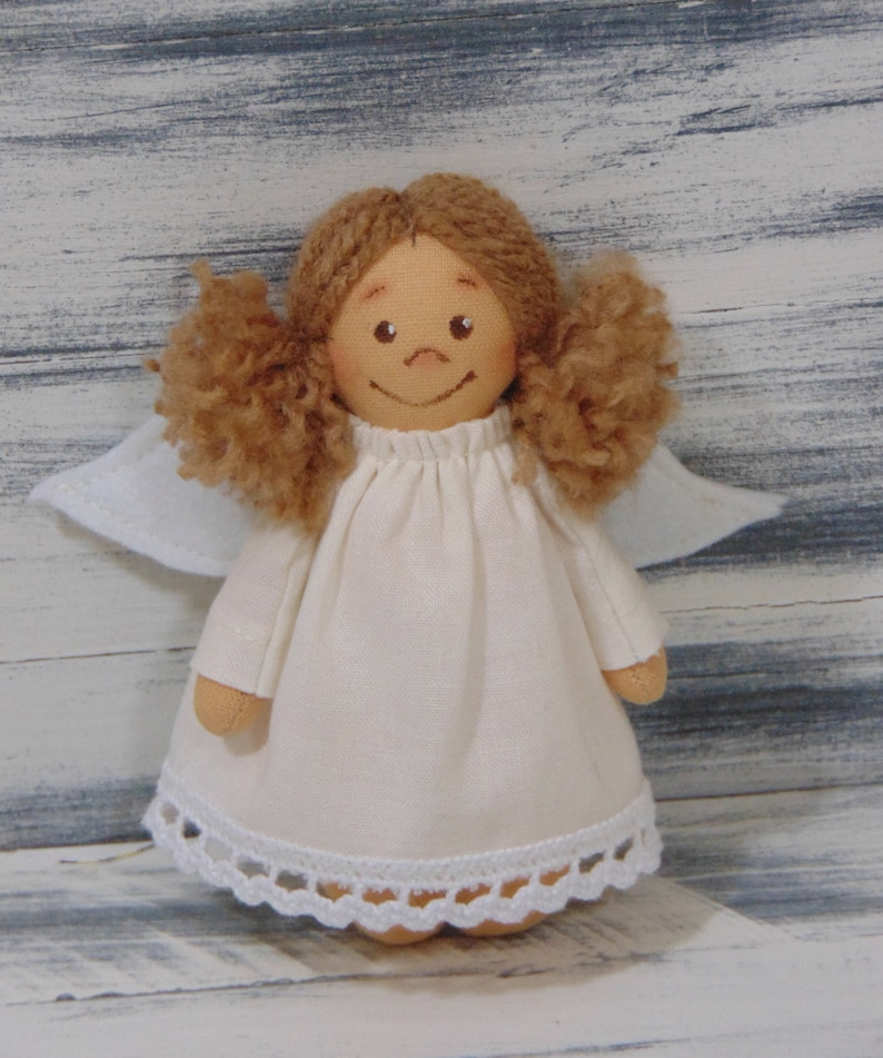 Christmas Angel Doll Little Handmade Cloth Doll Home | Etsy