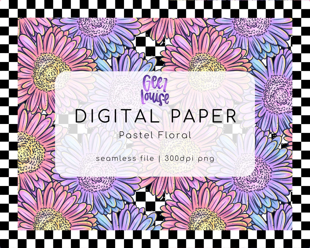 Pastel Floral Digital Paper – Seamless 12x12 PNG – 300 DPI Background ...