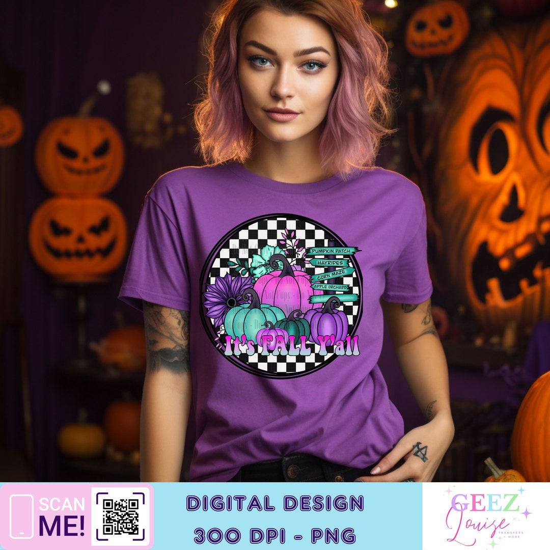 It's Fall Y'all Checker - Digital Design- PNG- 300 DPI - Etsy