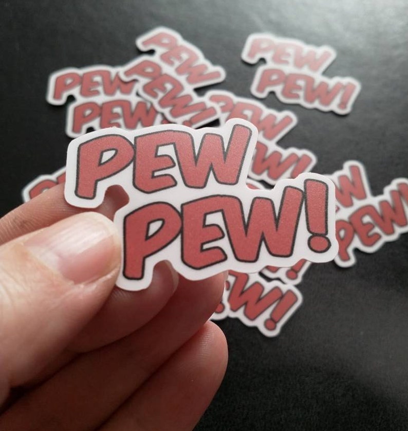 Pew Pew Vinyl Sticker Christmas Gift, Stocking Filler, Back to School ...