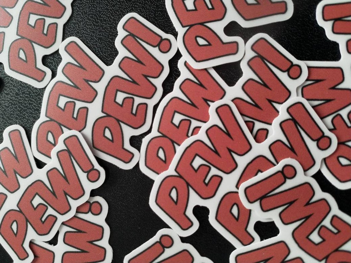 Pew Pew Vinyl Sticker Christmas Gift, Stocking Filler, Back to School ...