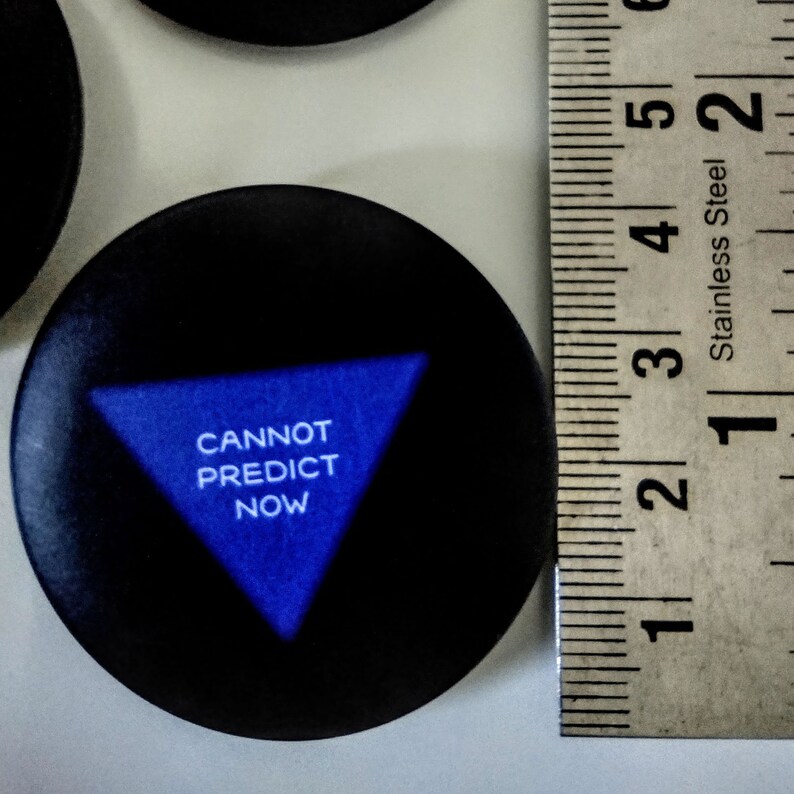 Pin/button Badge, Magic 8 Ball, Cannot Predict Now, Retro Magical ...