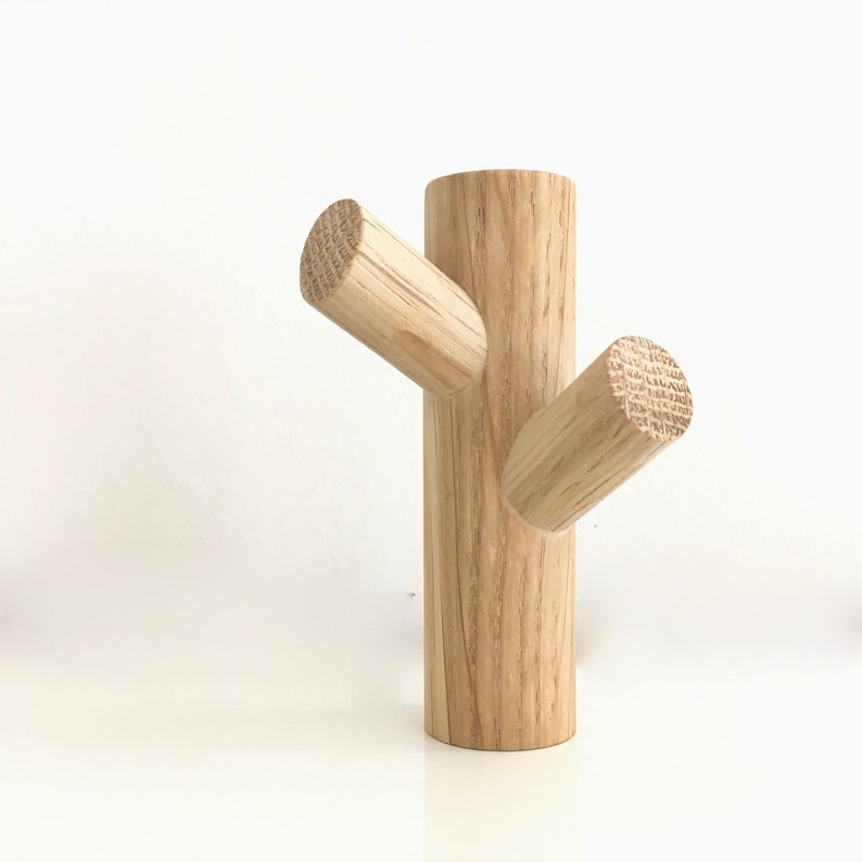 STICK!IT Oak Antlers Hanger | Oak Branch Hook | Wall Peg | Big Wood Peg ...