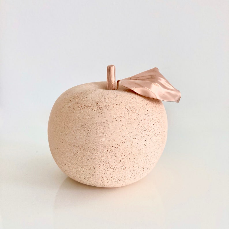 Concrete Copper and Brass Decor Apple Concrete Apple Apple - Etsy