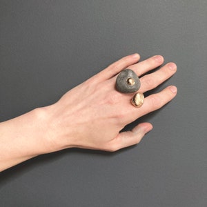 Concrete Stone Ring, Pebble Ring, Stone Ring, Art Ring - Etsy