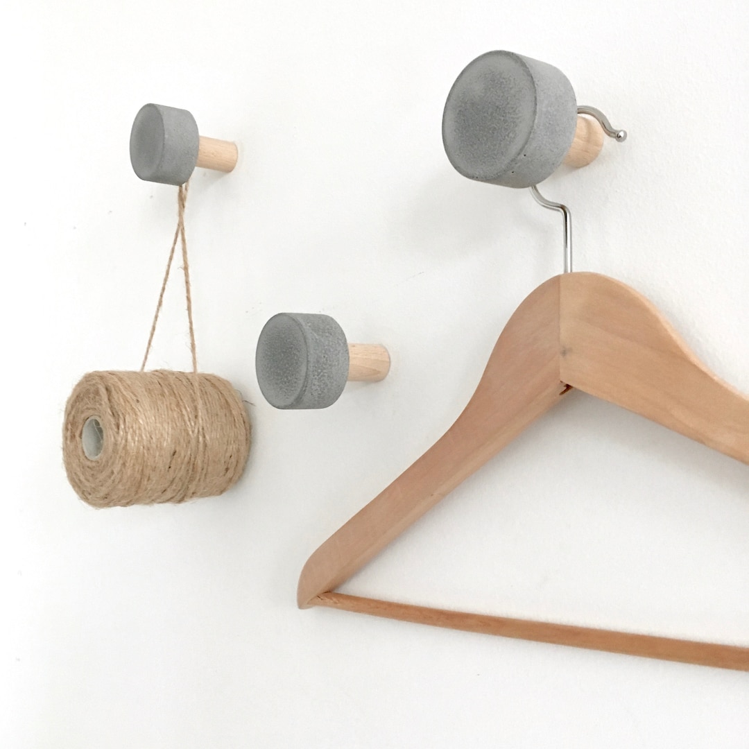 STICK!IT Concretly | Concrete and Wood Hanger, Concrete Hook, Wall ...