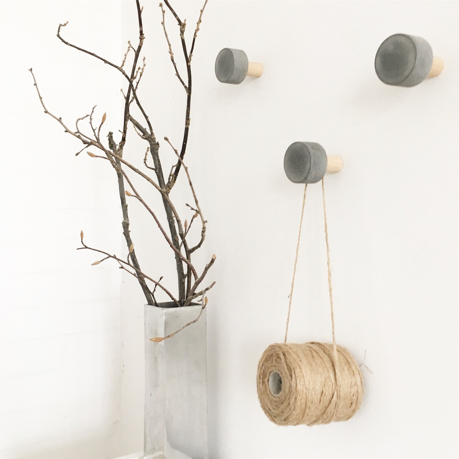 STICK!IT Concretly | Concrete and Wood Hanger, Concrete Hook, Wall Concrete Peg, Concrete Peg ...