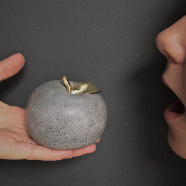 Concrete Copper and Brass Decor Apple Concrete Apple Apple - Etsy