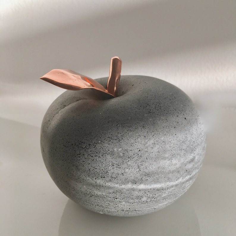 Concrete Copper and Brass Decor Apple Concrete Apple Apple - Etsy