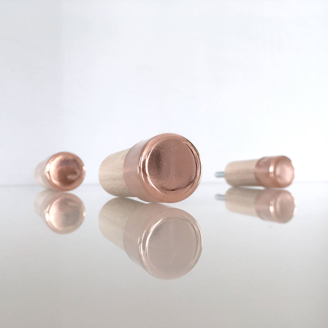 STICK!IT Copper and Wooden Hanger, Copper Hook, Wall Copper Peg, Copper ...