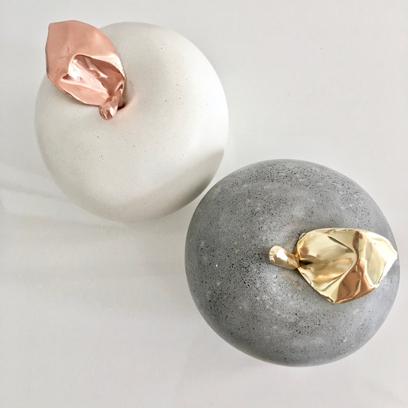 Concrete Copper and Brass Decor Apple Concrete Apple Apple | Etsy