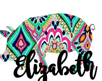 Show pig decal | Etsy