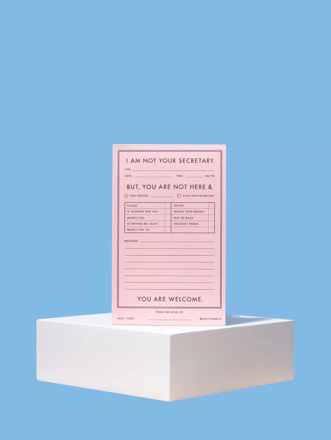 Funny Notepad Not Your Secretary Funny Gift Stationary to Do Lists ...