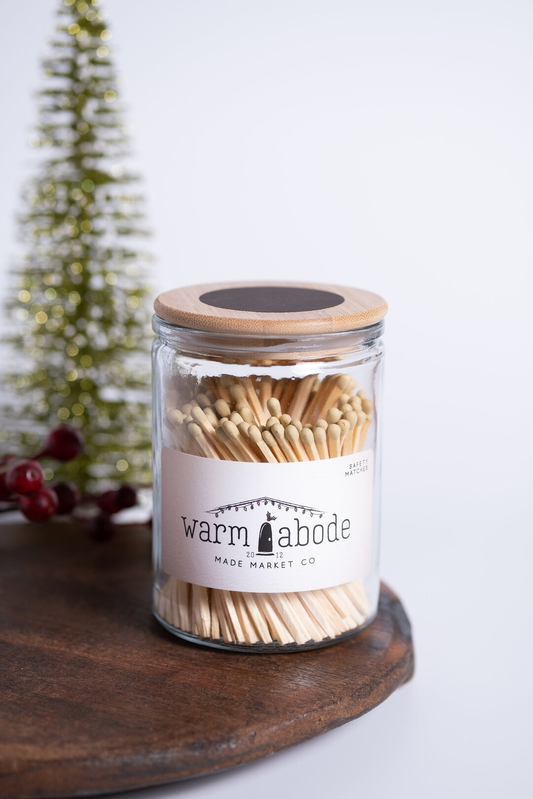 Gold Christmas Matches in Glass Jar, Warm Abode, Vintage Decor ...
