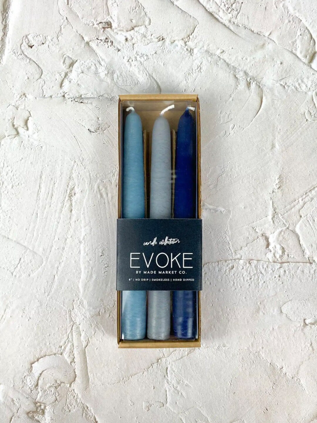 Haven Blue Standard Taper Candles Set of 3, Hand-dipped 8" or 10 ...