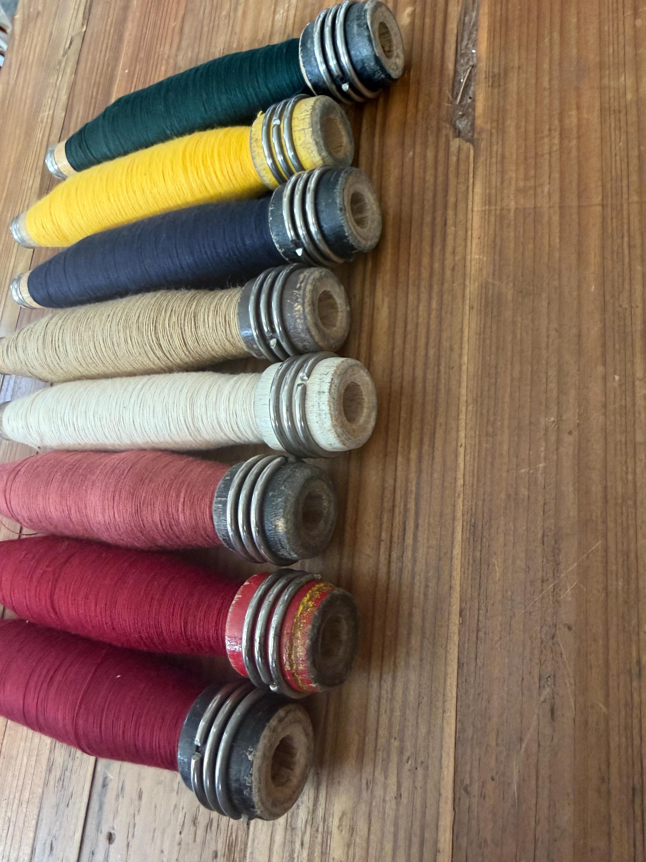 Patriotic Vintage Industrial Textile Spools, Threaded Bobbins, Rustic ...