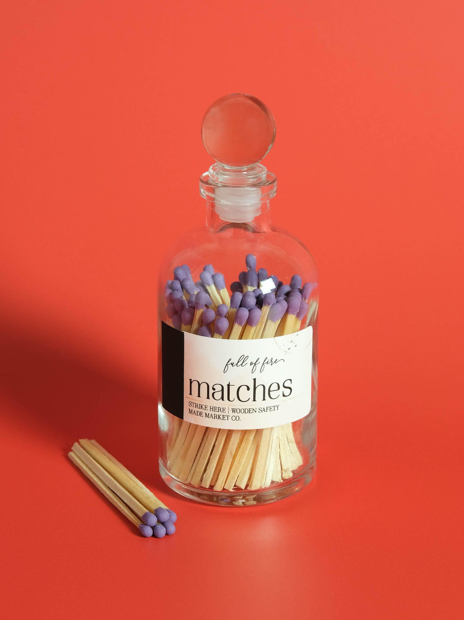 Purple Tipped Matches, Glass Jar With Striker, Home Decor Gift - Etsy